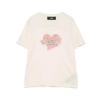 Amiri Heart Tee - - Tops - Damen - Beige - S