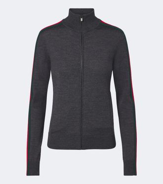 Gucci Cardigan Web Stripe aus Wolle