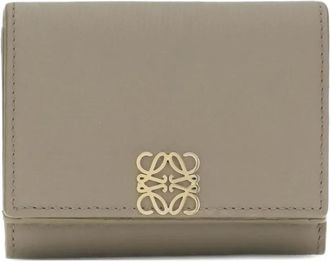 Loewe portefeuille pliant &agrave; logo strass&eacute; - Gris
