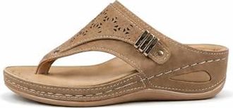 Generic Sandales orthop&eacute;diques compens&eacute;es pour femme - Tongs antid&eacute;rapantes avec soutien de la vo&ucirc;te plantaire - Chaussures de mariage &agrave; enfiler - Bout ouvert