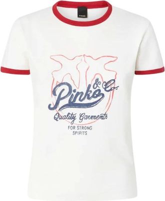 Pinko Pinko, Femme, Tops, Blanc, Taille: 40 FR Imperia T-Shirt