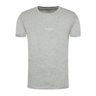 Guess Homme, Tops, Gris, Taille: S T-shirt en Coton - Coupe Slim, Manches Courtes