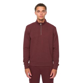 Duck and Cover Slellmoore Sweatshirt f&uuml;r Herren, mit kurzem Rei&szlig;verschluss (Weinrot)