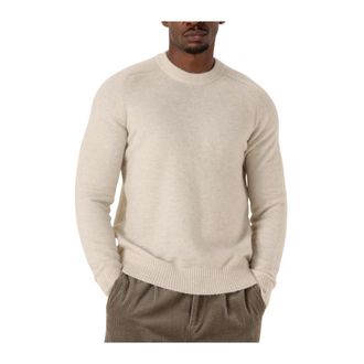 Selected Beiger Strickpullover mit Rundhalsausschnitt - - Knitwear - Herren - Beige - L