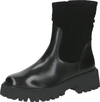 Caprice Damen Winterstiefel ohne Absatz aus Leder Gefüttert, Schwarz (Black Comb), 39 EU