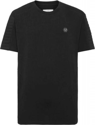 Philipp Plein Homme, Tops, Noir, Taille: XL T-Shirt Coupe Motard