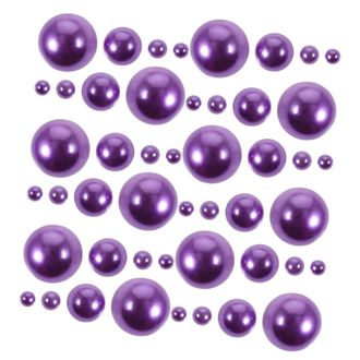 Artibetter MUSISALY 110 St&uuml;ck Schwimmende ABS Perlen ohne Loch als Vasenf&uuml;ller in Tiefviolett 5 Gr&ouml;&szlig;en Dekorative Vasef&uuml;llung f&uuml;r Hochzeit Party und Wohnraum