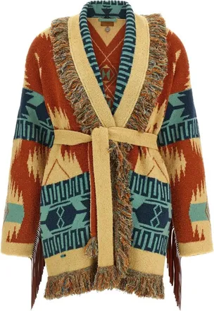 Alanui Femme, Pulls, Multicolore, Taille: 38 FR Cardigan Double-Jacquard
