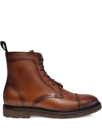 Henderson Baracco bottines en cuir &agrave; lacets - Marron