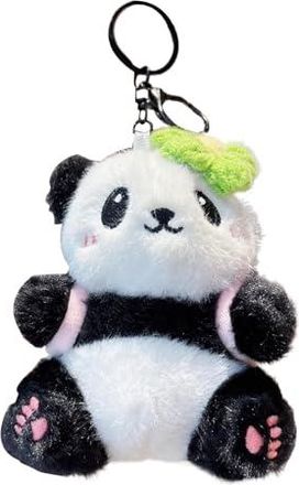 Generic Panda Doll Porte-cl&eacute;s - Panda en peluche - Accessoire mignon - Porte-cl&eacute;s panda doux - Adorable mini jouet en peluche avec clip - Crochet pour cl&eacute;s de