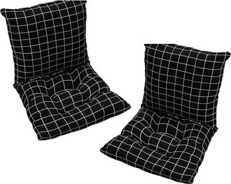 Generic 2er Set Niedriglehner Auflagen 40x80cm Sitzkissen Gartenstuhl Polsterauflage Abnehmbares R&uuml;ckenpolster Mit Gurtband F&uuml;r Haus Und Garten(C)