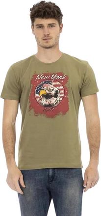 Trussardi Gr&uuml;nes Bedrucktes Freizeit-T-Shirt - - Tops - Herren - Gr&uuml;n - 2XL