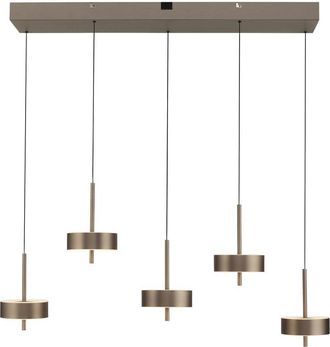 Paul Neuhaus LED Pendelleuchte Smart Home dimmbar höhenverstellbar Comfort Lift, Kopf schwenkbar CCT warmweiß - kaltweiß Fernbedienung (dark metal brown, 5-flammig