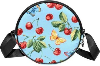 Generic Petit sac &agrave; bandouli&egrave;re circulaire pour femme, petit sac &agrave; bandouli&egrave;re avec fermeture &eacute;clair, bretelles r&eacute;glables, sac &agrave; main rond d&eacute;contract&eacute; pour fe