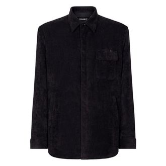 Dolce & Gabbana Homme, Vestes, Noir, Taille: L Overshirt Noir pour Homme