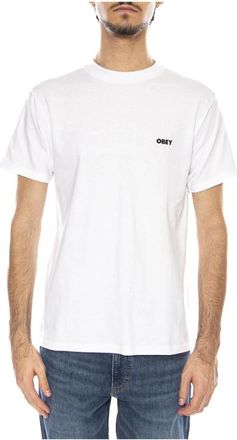 Obey Homme, Tops, Blanc, Taille: S Icon Stencil Flame T-shirt