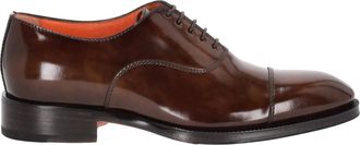 Santoni Homme, Chaussures, Brun, Taille: 43 1/2 EU Chaussures plates marron artisanat italien