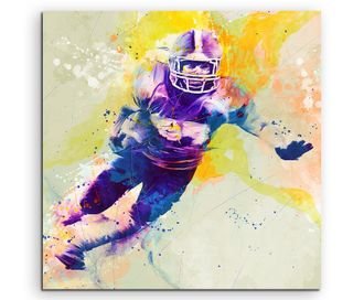 Paul Sinus Art American Football IV 60x60cm Wandbild SPORTBILD Aquarell Art tolle Farben von Paul Sinus