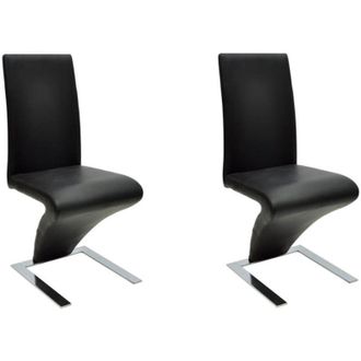 vidaXL Esszimmerst&uuml;hle 2 Stk. Schwarz Kunstleder Vidaxl