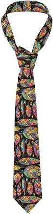 Generic Cravates Homme Plumes Color&eacute;es, Motif Abstrait Noir &Eacute;l&eacute;gant Necktie Classique Cravate Pour Accessoires &Eacute;v&eacute;nements C&eacute;l&eacute;brations