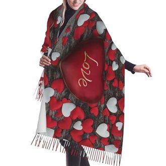 Generic Confortable Écharpe Foulard Imprimé pour la Saint-Valentin Châle Respirant Wrap pour Homme Femmes Party 68X196cm