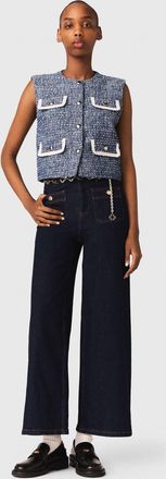 Maje Tweed-jacke - Blau - Maje