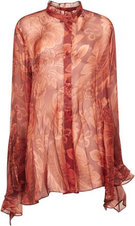 Etro Femme, Blouses et Chemises, Orange, Taille: 42 FR Chemise en soie avec motif de fleur et dabeille
