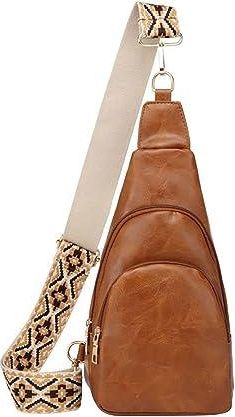 Generic Sac de poitrine décontracté en polyuréthane pour femme - Bandoulière simple - Tendance - Couleur unie - Contraste - Sac de moto - Petit sac à bandouli