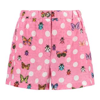 Versace Femme, Shorts, Rose, Taille: 38 FR Heritage Butterflies & Ladybugs Polka Dot Short Shorts