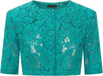 Pinko Pinko, Femme, Vestes, Vert, Taille: 44 FR Lace Spencer Jacket