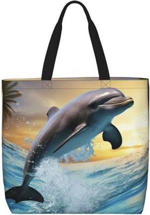 Generic Saut De Dauphin Sac A Main Femmes Pliable Sacs De Courses R&eacute;utilisable Sac Courses Pour Gym Universit&eacute; Plage