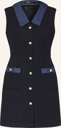 Maje Boucl&eacute;-Kleid blau