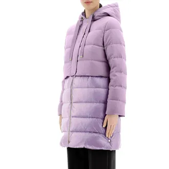 Herno Womens Purple Cashmere Coat Clothing