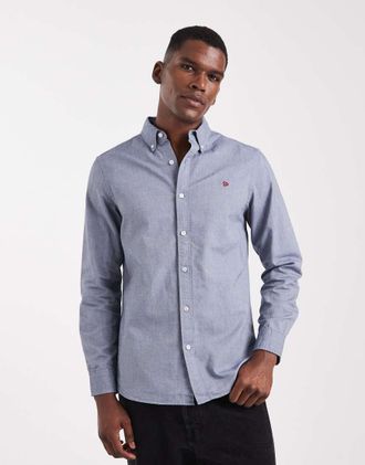 Superdry Classic - Langärmliges Oxford-Hemd aus Chambray in Ocean Navy-Marineblau