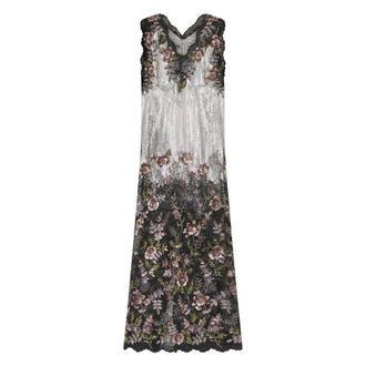 Paco Rabanne Femme, Robes, Multicolore, Taille: 36 FR Robe longue avec broderies florales