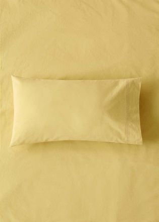 Mango Taie doreiller berceau coton lav&eacute; double surpiq&ucirc;re 30x50 cm moutarde - Home - 30x50cm - MANGO HOME