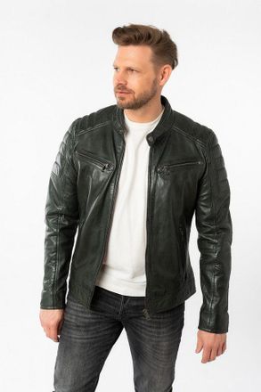 Mauritius Lederjacke MMDerry mit Stehkragen mit Druckknopf