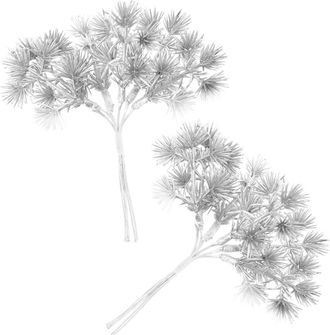 Cabilock 2 St&uuml;ck K&uuml;nstliche Weihnachts Kiefernspie&szlig;e aus Kunststoff Realistische Tannenzapfenst&auml;be in Gold und Silber f&uuml;r Weihnachtsbaum Kranzdeko Festdekorati