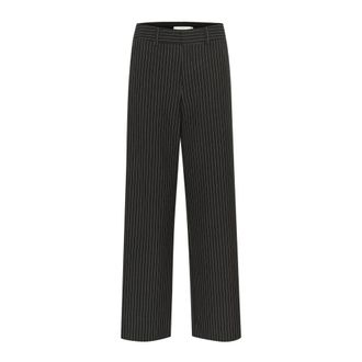 Gestuz Nadelstreifen Straight-Leg Hose Schwarz - - Trousers - Damen - Schwarzk - M