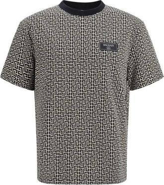 Balmain Homme, Tops, Multicolore, Taille: XL T-shirt graphique en coton
