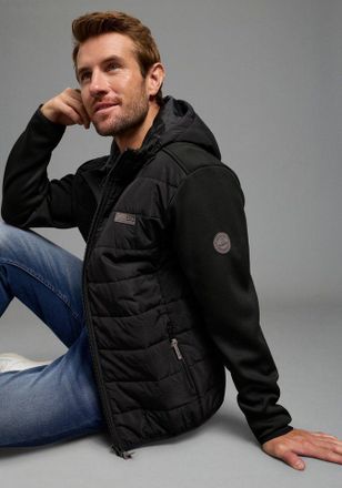 Kangaroos Hybridjacke mit Kapuze und Kordelz&uuml;gen, mit Fleece-Innenfutter, &Uuml;bergangsjacke