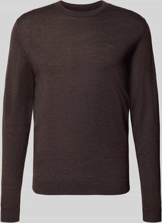 Fynch-Hatton Regular Fit Strickpullover aus Wolle mit Rundhalsausschnitt