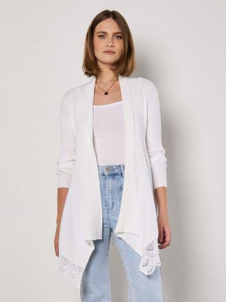 Apricot Cardigan Wasserfall Cardigan (1-tlg) mit Crochetbesatz