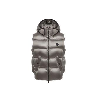 Moncler Moncler Fluidite Hooded Down Gilet, Women, Gray, Size: 1