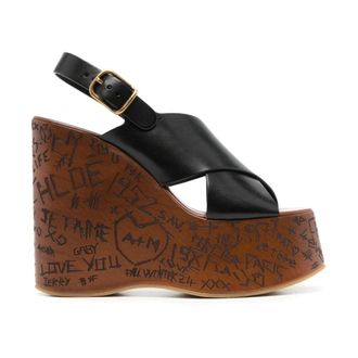 Chlo&eacute; Femme, Chaussures, Noir, Taille: 40 EU Sandales compens&eacute;es Maxime 130 mm