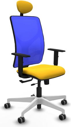 Piqueras y Crespo Stuhl mit Nackenst&uuml;tze mit 1D-Armen, h&ouml;henverstellbarer Lendenwirbelst&uuml;tze und festem Kopfteil, ausgestattet mit Syncro/Traslack und Schneideschaum, B