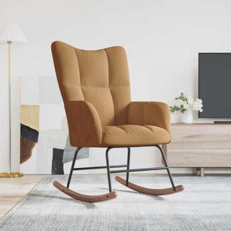 vidaXL Chaise &agrave; bascule Marron Velours