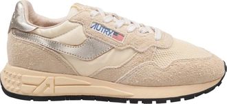 Autry Femme, Chaussures, Beige, Taille: 40 EU Reelwind Low Suede and Nylon Baskets