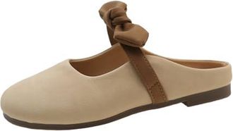 Generic Pantoufles plates &agrave; paillettes pour femme Printemps &eacute;t&eacute; et automne Mode paresseux mignon noeud en caoutchouc talon souple Bout ferm&eacute; Pantoufles &agrave; pail