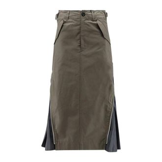 sacai Femme, Jupes, Vert, Taille: 38 FR Jupe en coton Weather